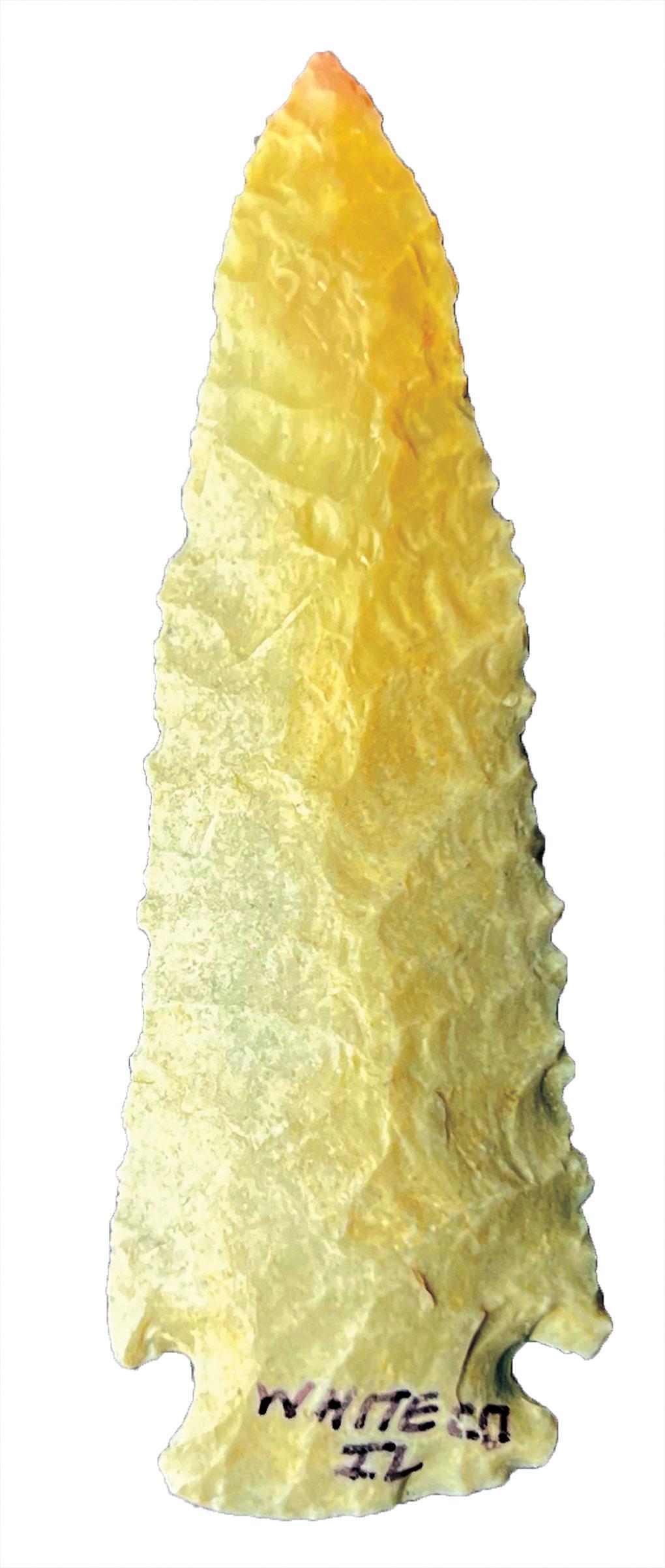 2 11/16" Warrick. White Co, Il. Well Patinated Hornstone. Ex-dean ...