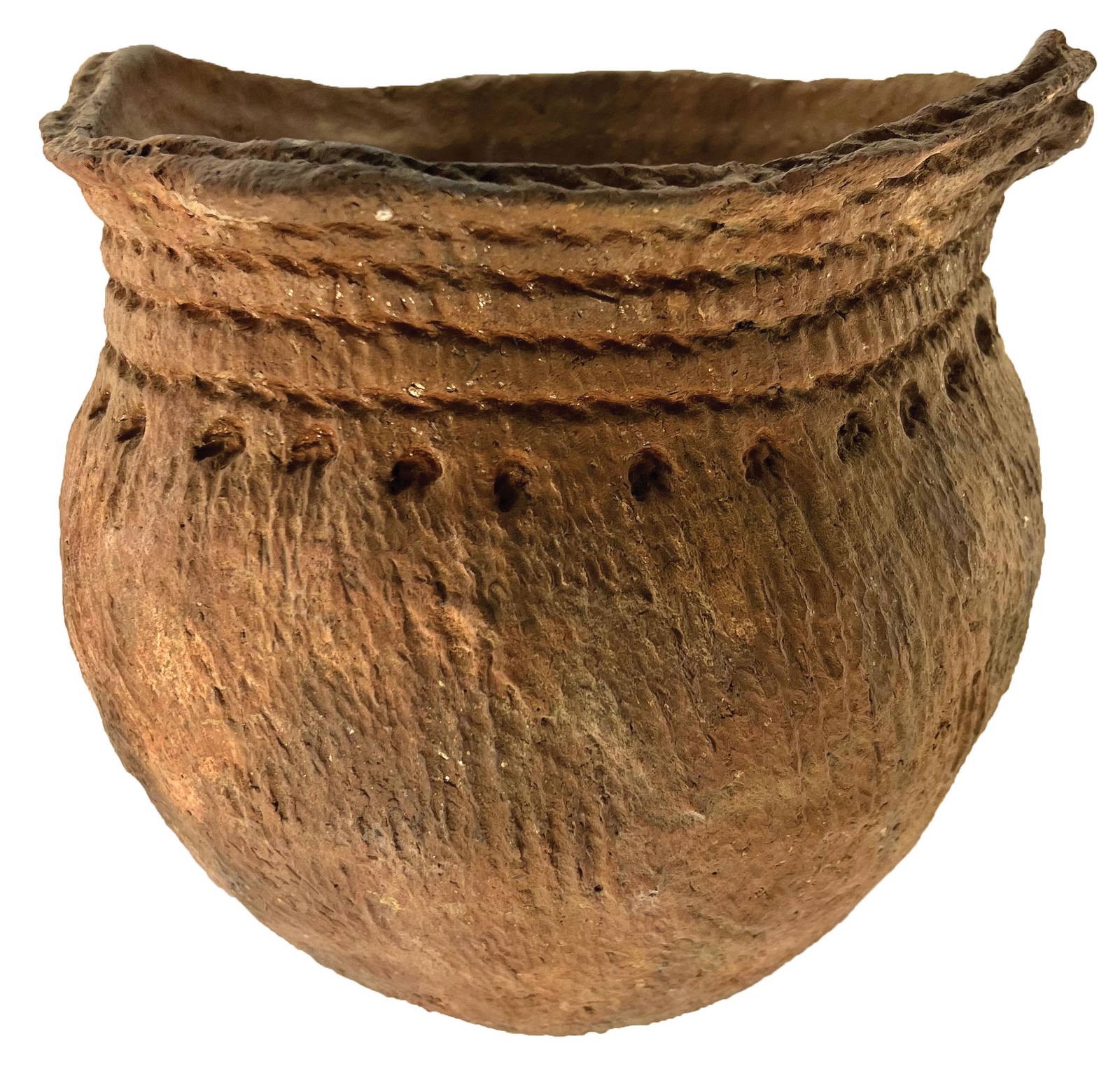 8" H. Iroquois Bowl. Rare Type. Classic Sturdy Walls With Shell Temper ...