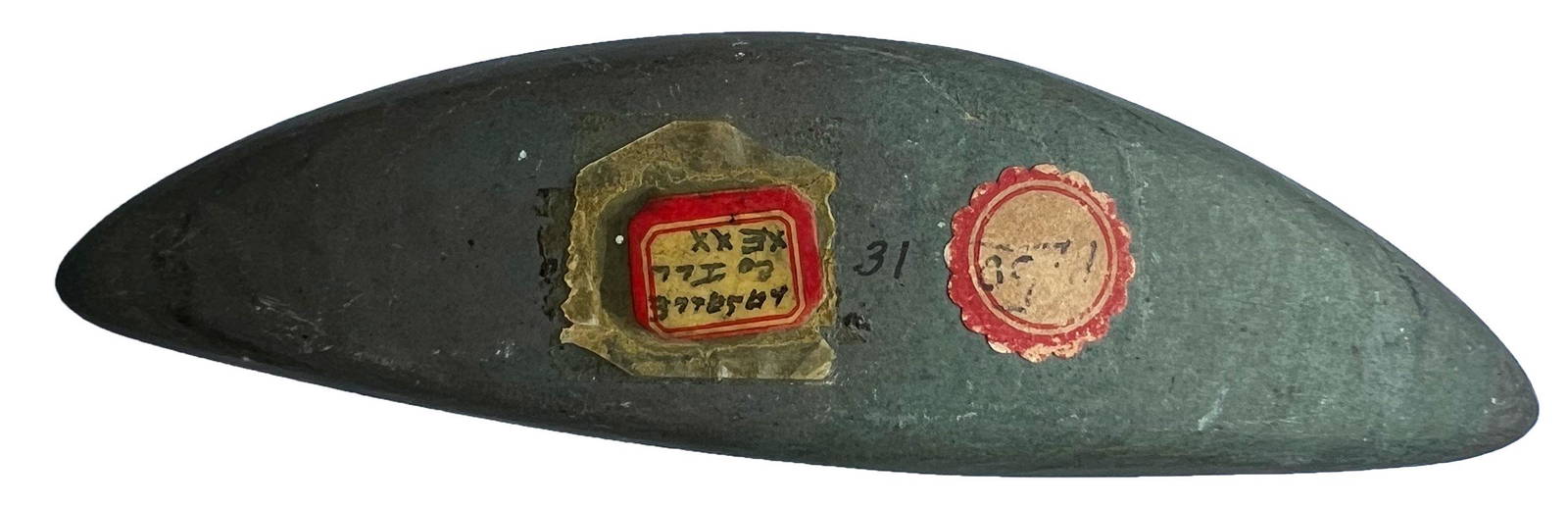 4 5/8" Slate Crescent Bannerstone. Lasalle Co, Il. Has A New Hole ...