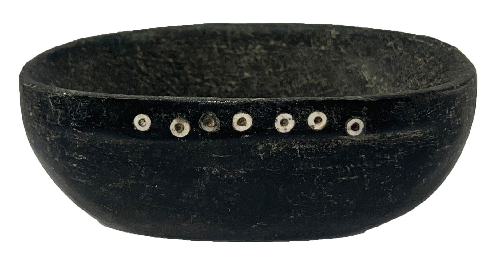 6 1/8" Chumash Steatite Bowl. California. Sneu Inlay. Ex Brandon ...