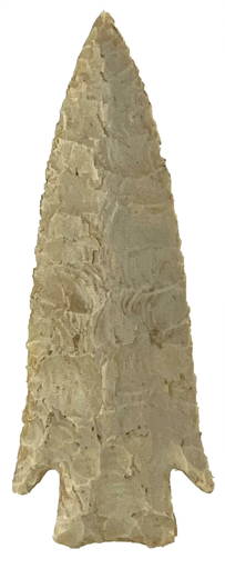 3 3/4" Barbed Hardin. Missouri. Ex Tom Davis, Walt Mcintyre.