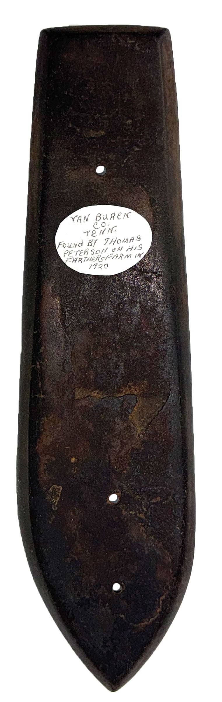 7 7/8" Glacial Kame Coffin Gorget. Slate. Tn. Found In 1920. Ex Terry Allen. Jackson Coa. - Jun ...