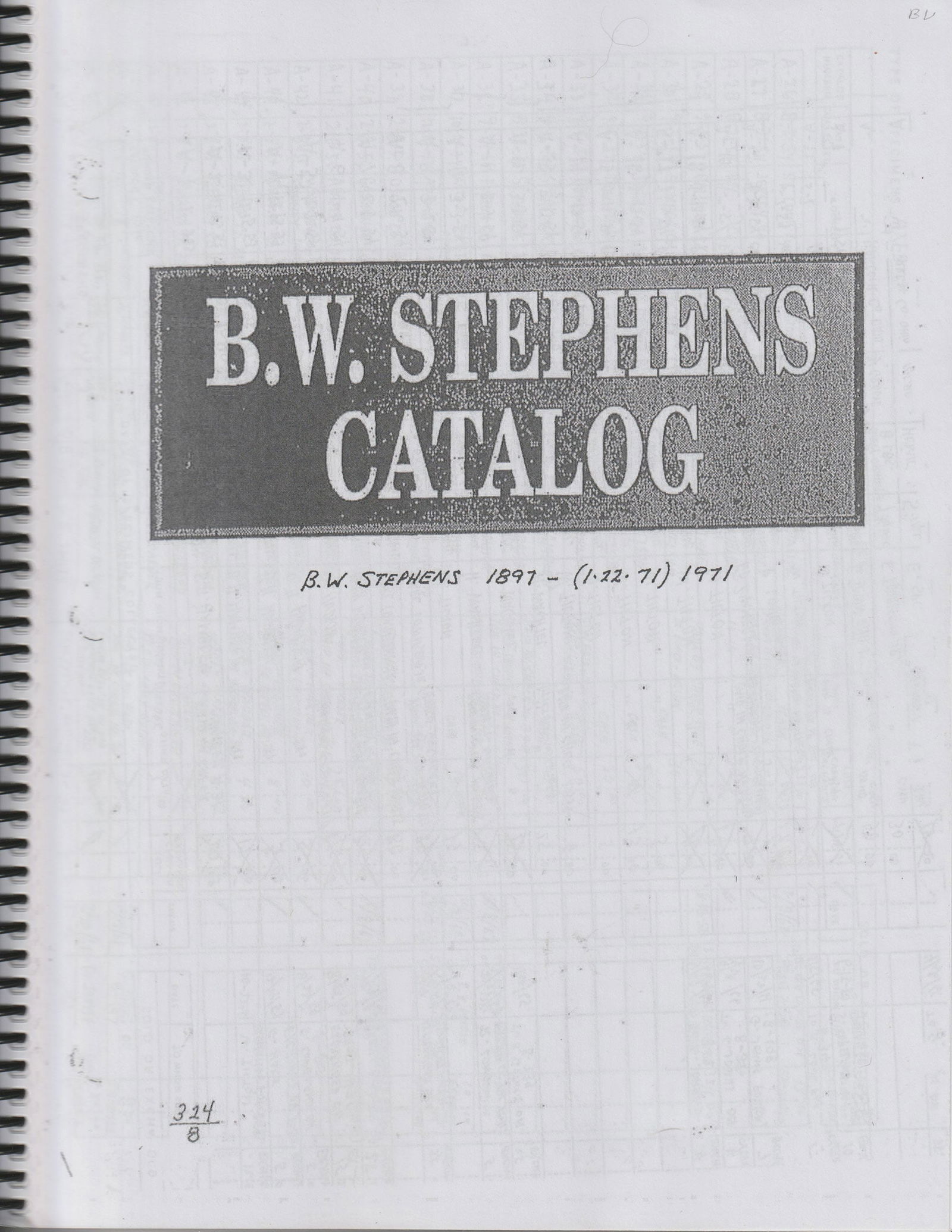 Copy Of The B.w. Stephens Catalog. 1st & 2nd Collection. - Jun 14, 2025 | Tony Putty Artifacts In In