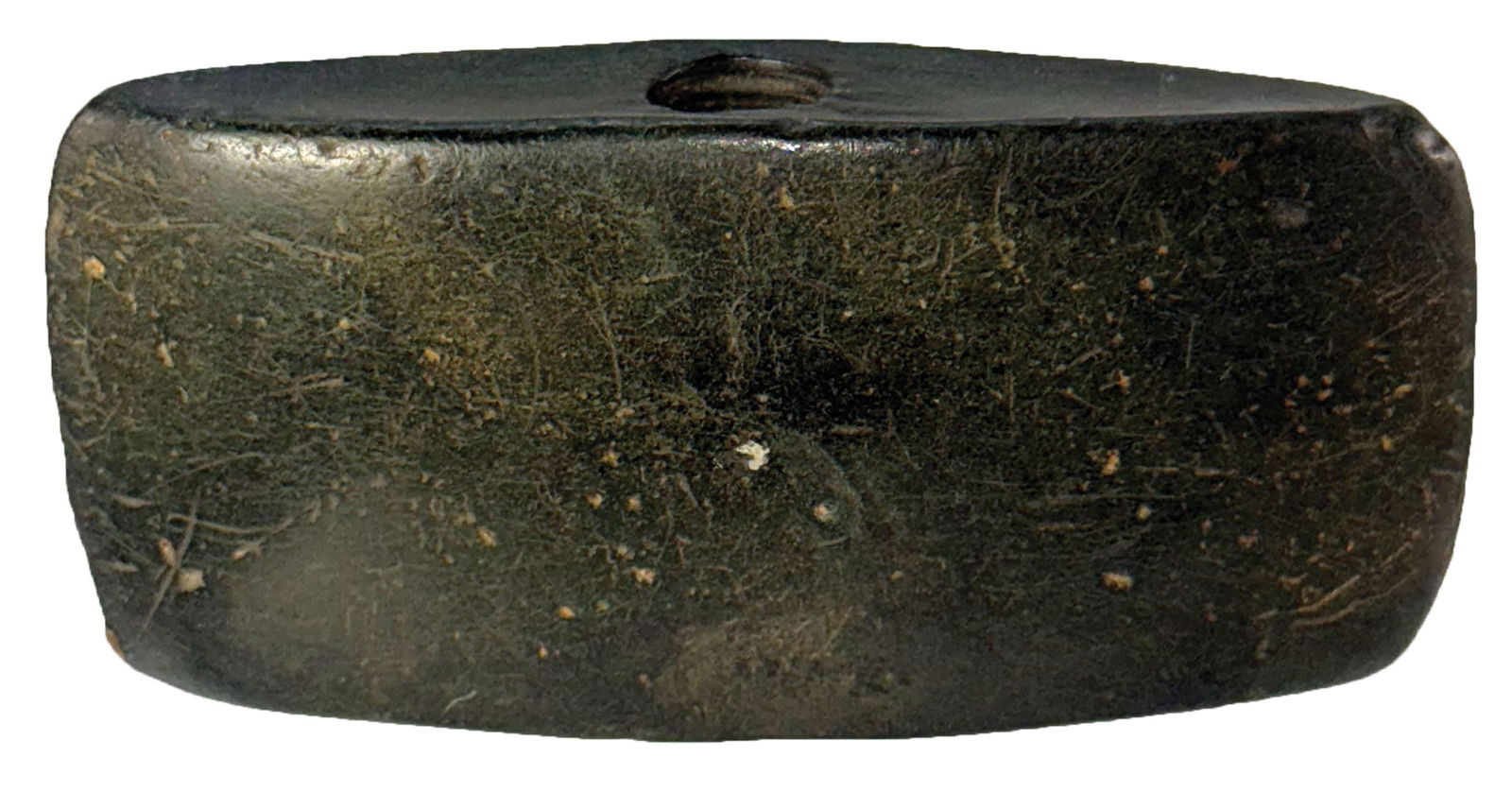 4 1/4" Green Steatite Bannerstone. Tapered Ends. Ex Byron Anderson (b ...