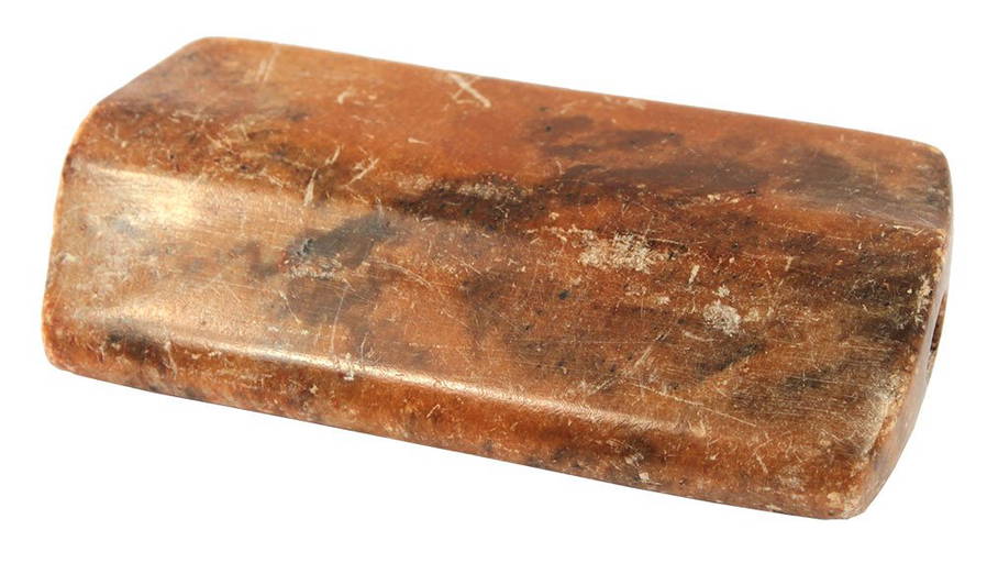 Rare 3 5/16" Rectangular Barrel Bannerstone. Chenango