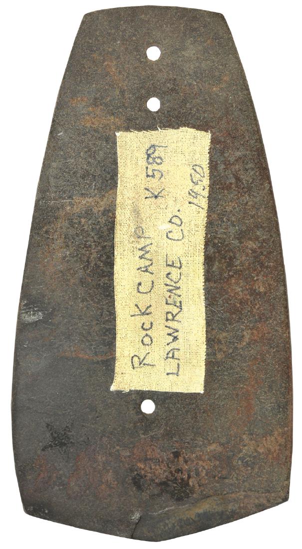 6" 3 Historic Slate Gorget. Lawrence Co, Pa. Found