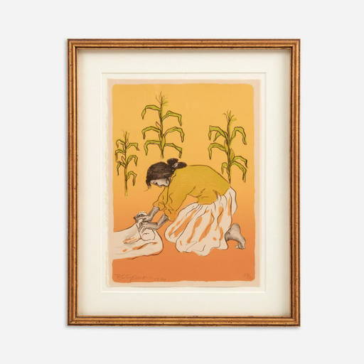 Rc Gorman "corn Lady" (1974 Color Lithograph)