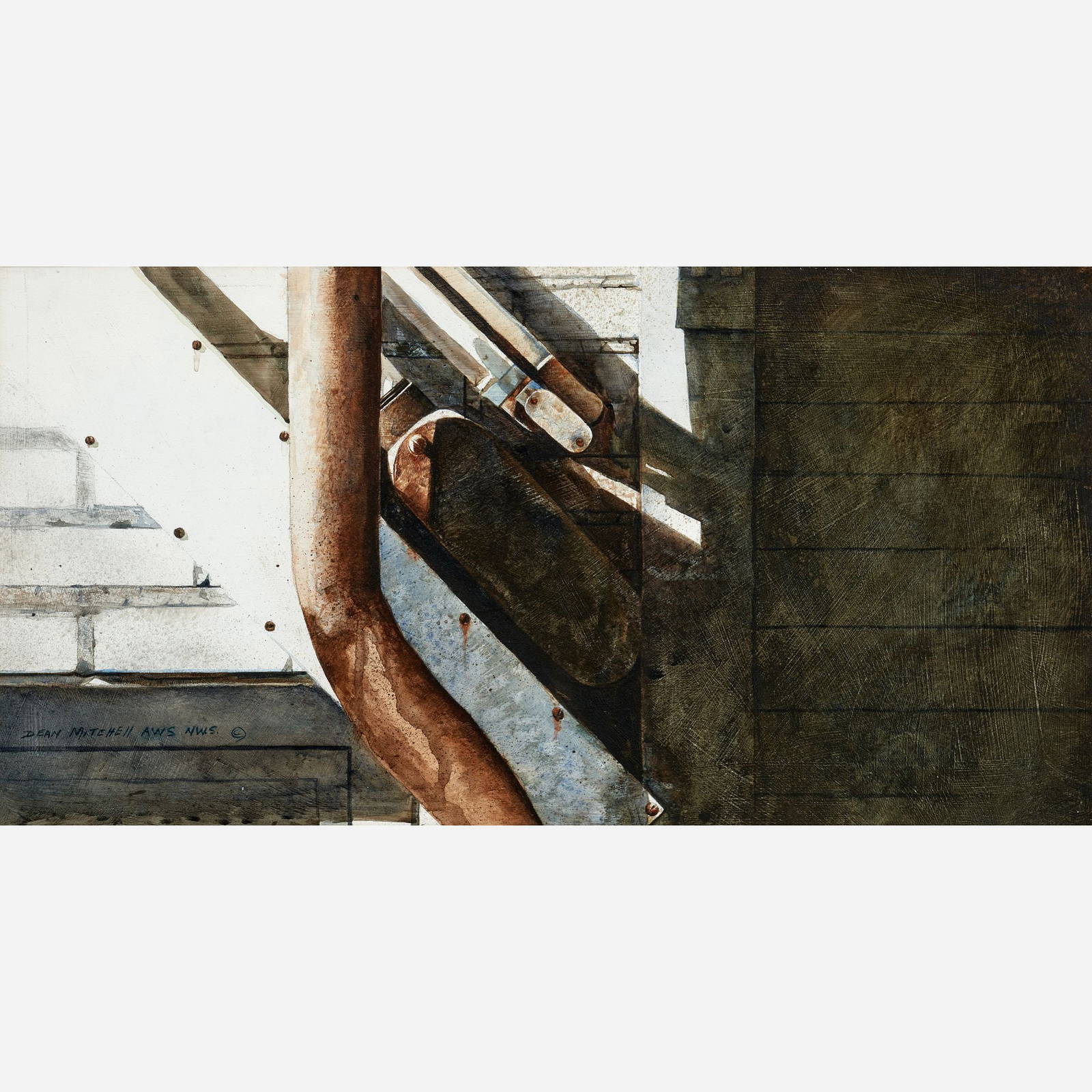 Dean Mitchell "plaza Pipes" (watercolor Ca. 1990s) Auction