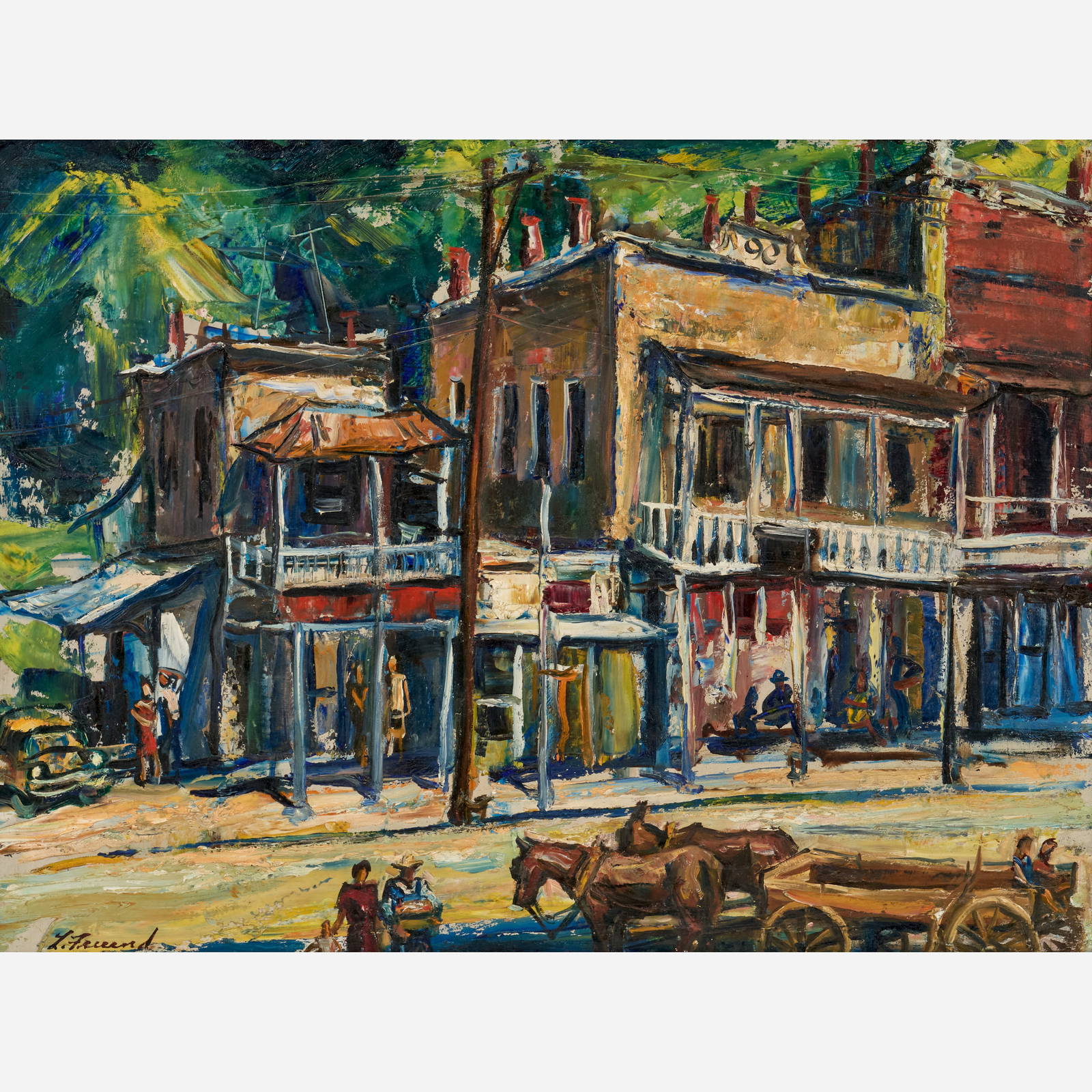 Louis Freund Regionalist Oil On Masonite (ca. 1940s) Auction