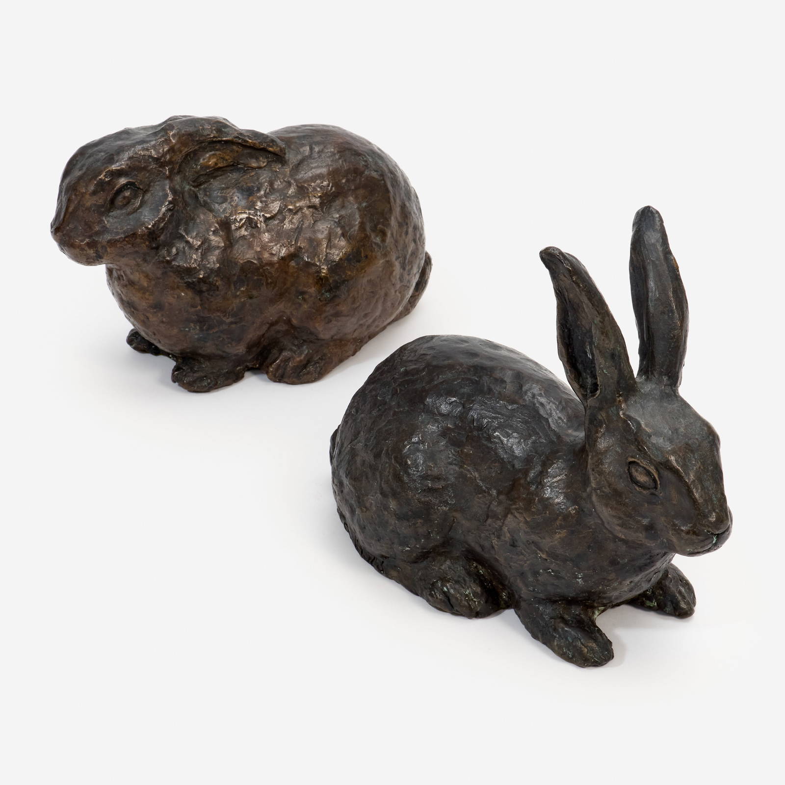 Two Bronze Rabbits By Elma Muir (1974-75) Auction