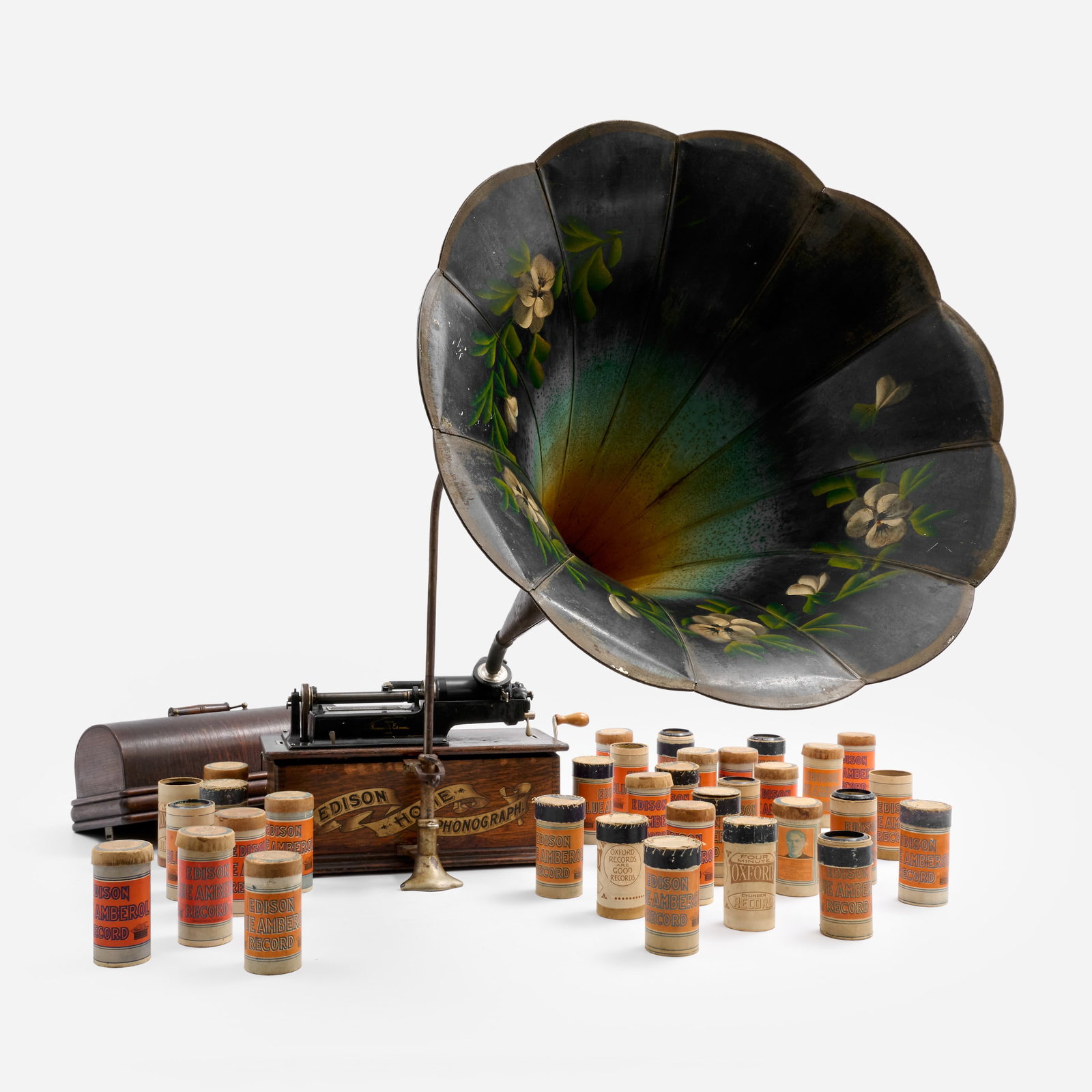 Edison Home Phonograph, Model H, Morning Glory Type Horn Auction