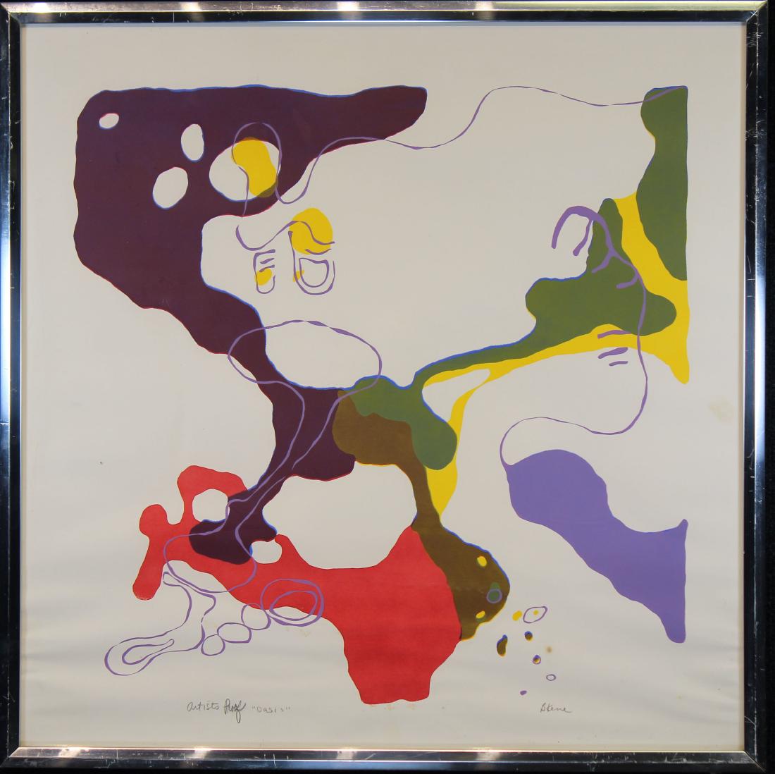 "Oasis" Signed Artist Proof Abstract Lithograph