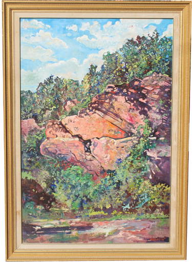 Monumental Ptg, "red Rocks Park" Vermont, Signed