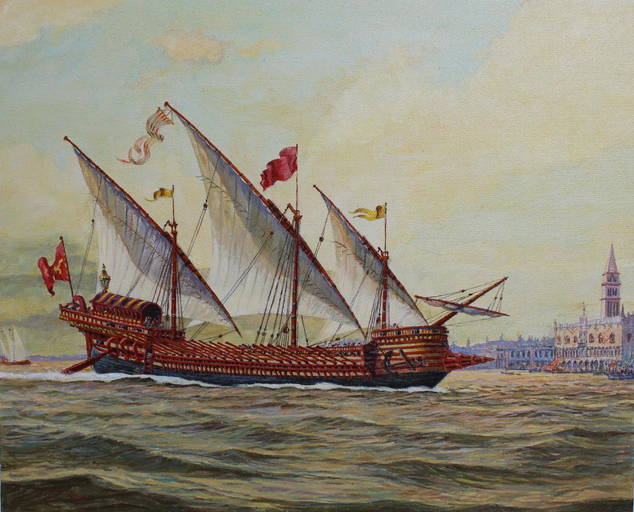 Brian Sanders (b. 1937) "galera Veneziana"