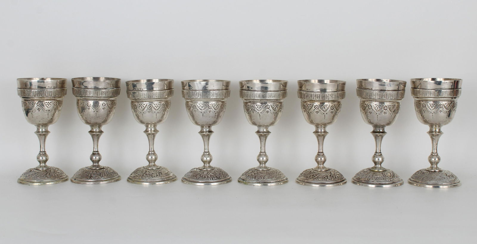 8 Pc. Maciel Mexican Sterling Goblets