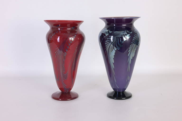 (2) Rick Strini Art Glass Vases (#0307) on Dec 04, 2022 | Helmuth Stone ...