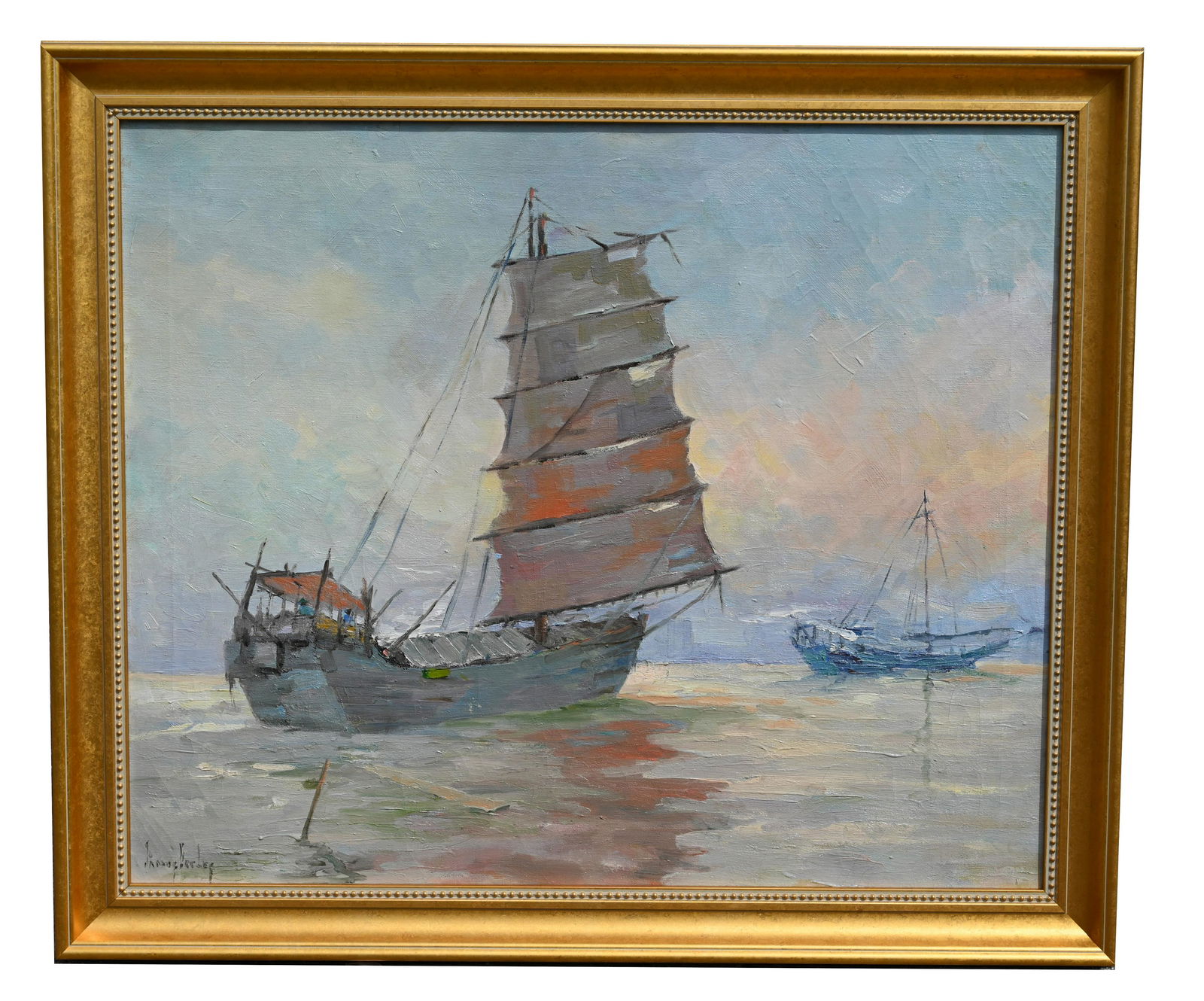 James Eccles (1885 - 1983) "hong Kong Junk" Auction