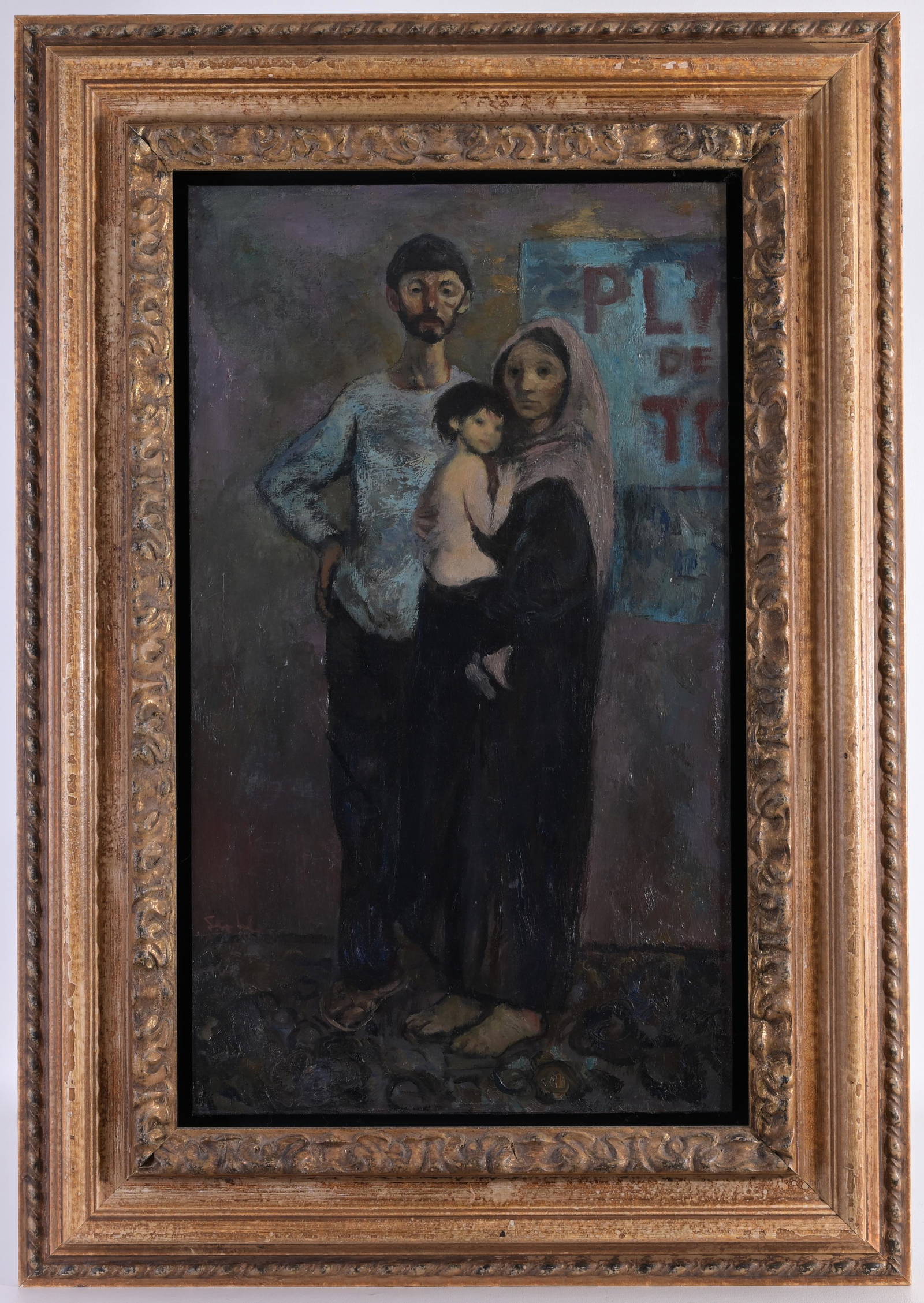 Ben Stahl (1910-1987) Painting Of A Family Auction