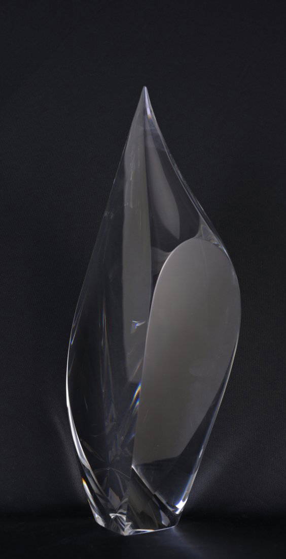 Christopher Ries (b. 1952) "lotus" Glass Sculpture Auction
