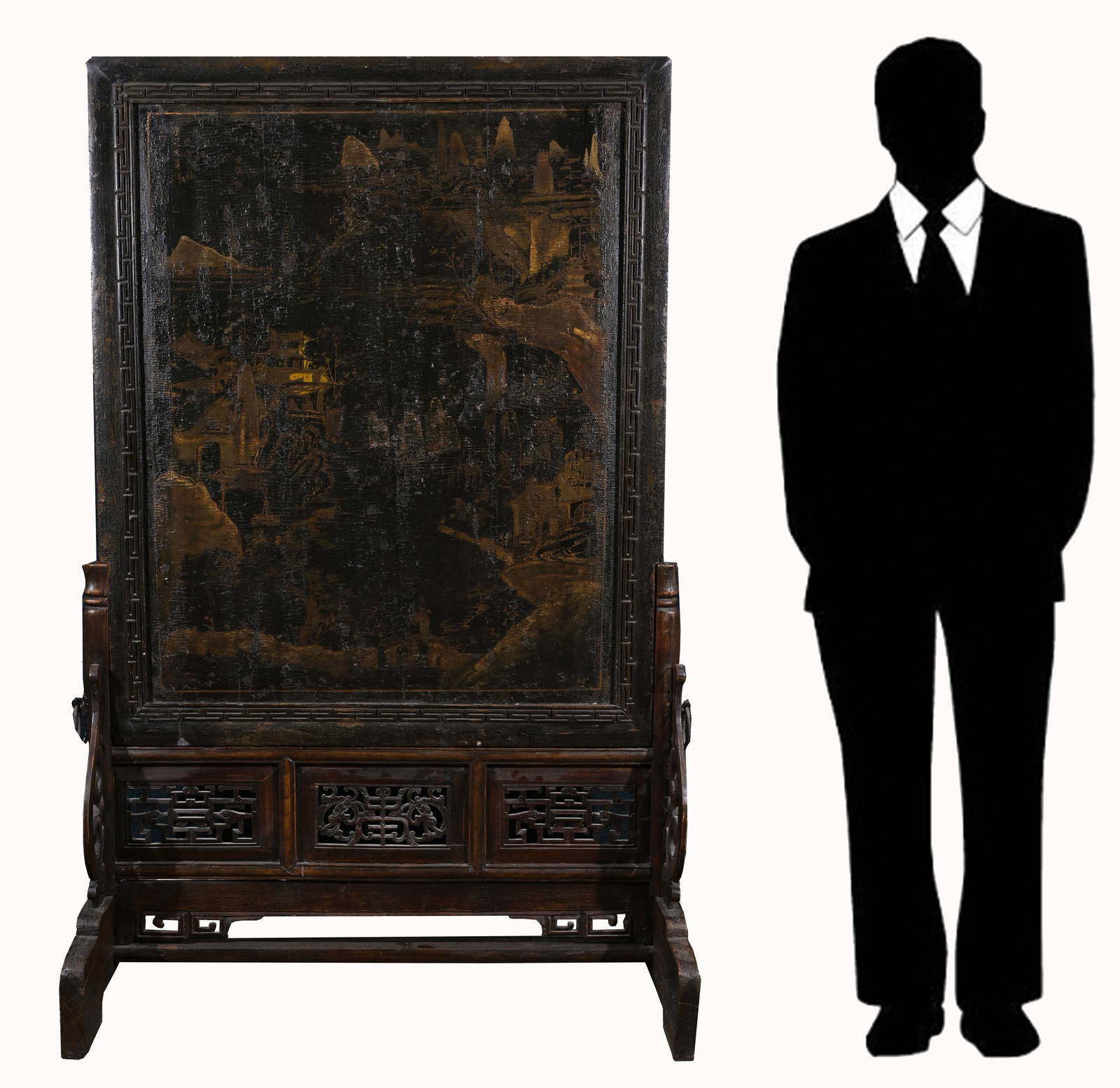 Large 18th C. Qing Dyn Chinese Lacquered Plaque Auction