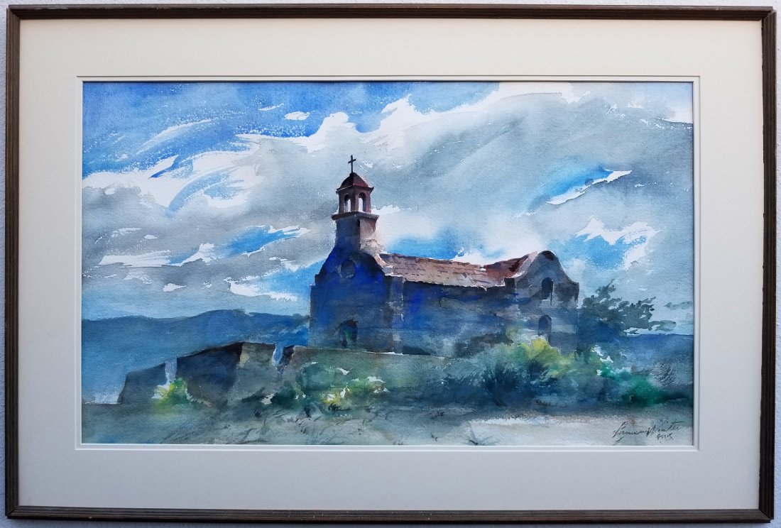 Original Lumen Martin Winter Watercolor 1981. Signed