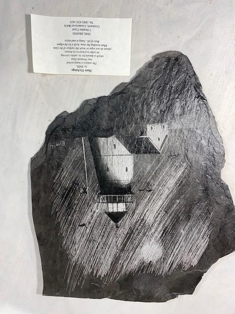 Slate etching by Emil Brand - Oct 21, 2020 | Red Eagle Auctions in NY