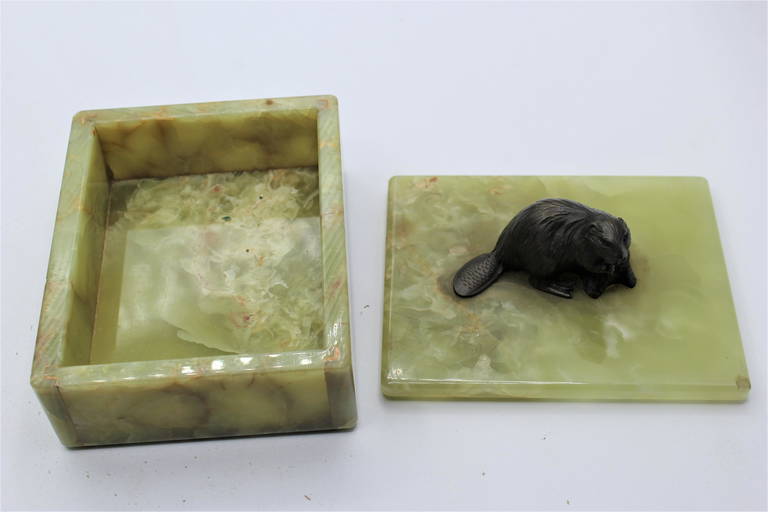 Art Deco Alabaster Cigarette Box By Asprey, London,