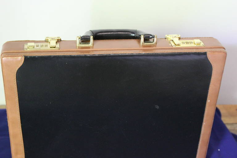 Vintage Franzen Prestolock Leather Briefcase