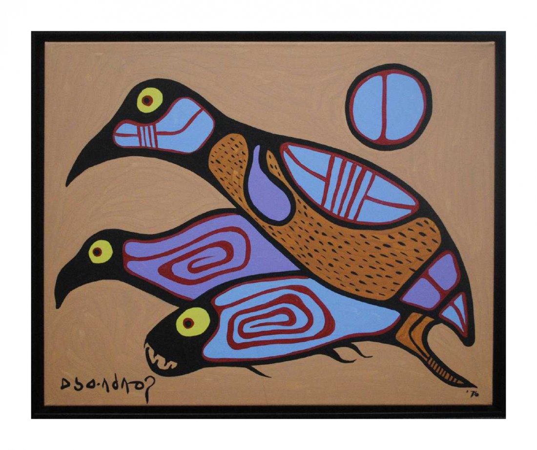 Norval Morrisseau's "Loons Over Fish" Original