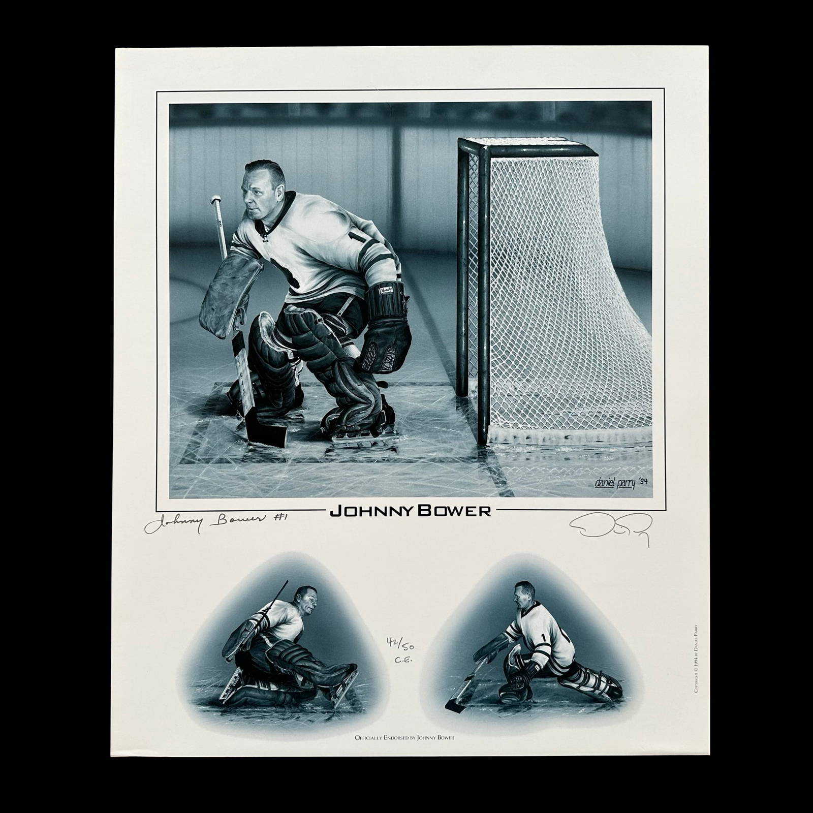 Daniel Parry's "johnny Bower" Limited Edition Print Signed By Bower Auction