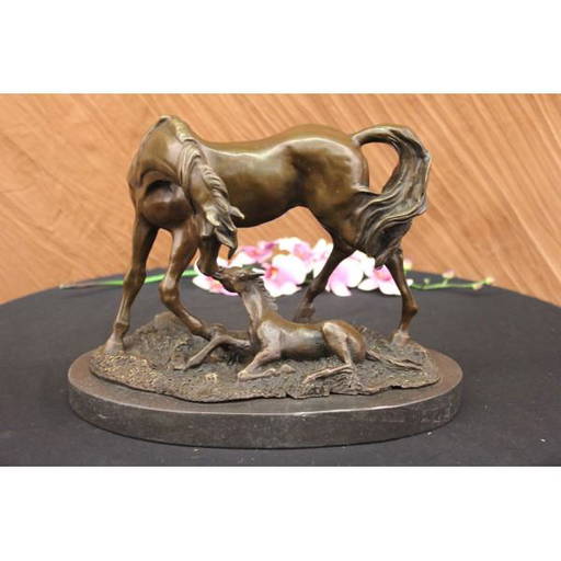 Pierre Bugatti Bronze Horse & Colt Sculpture Statue
