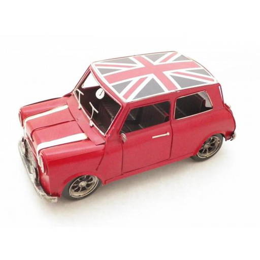1960 Red Mini Cooper With British Flag On The Roof Model Car