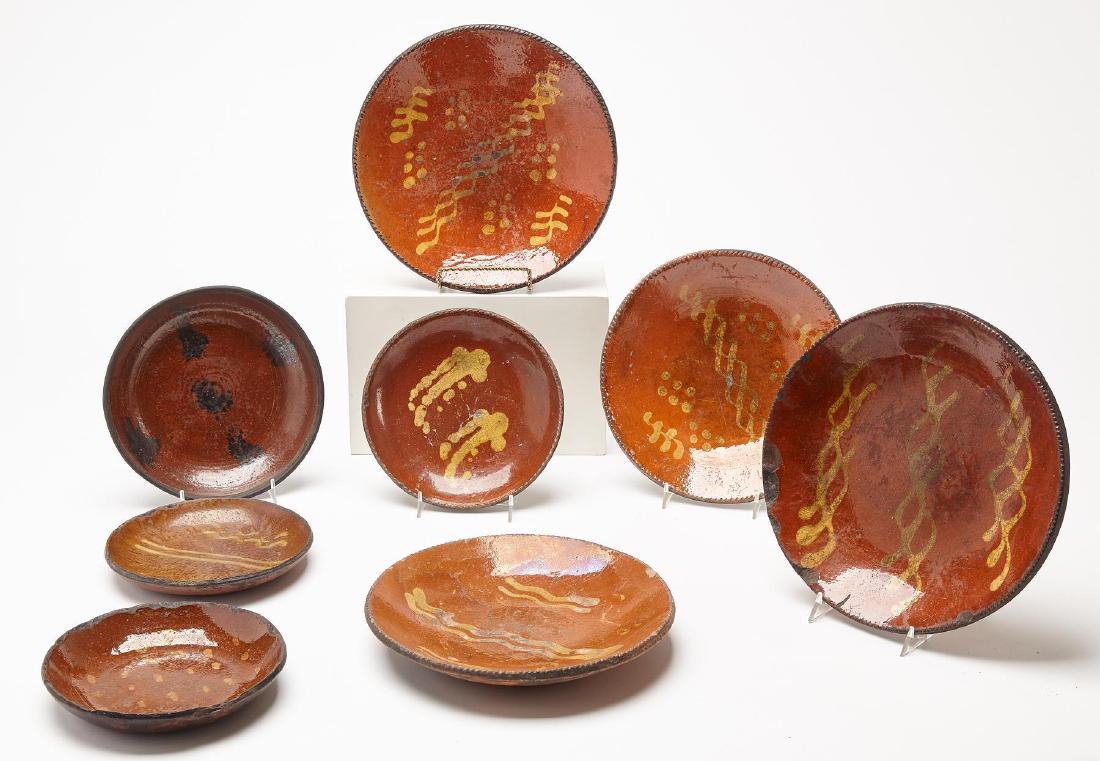 Lot 8 American Redware Slipware Plates