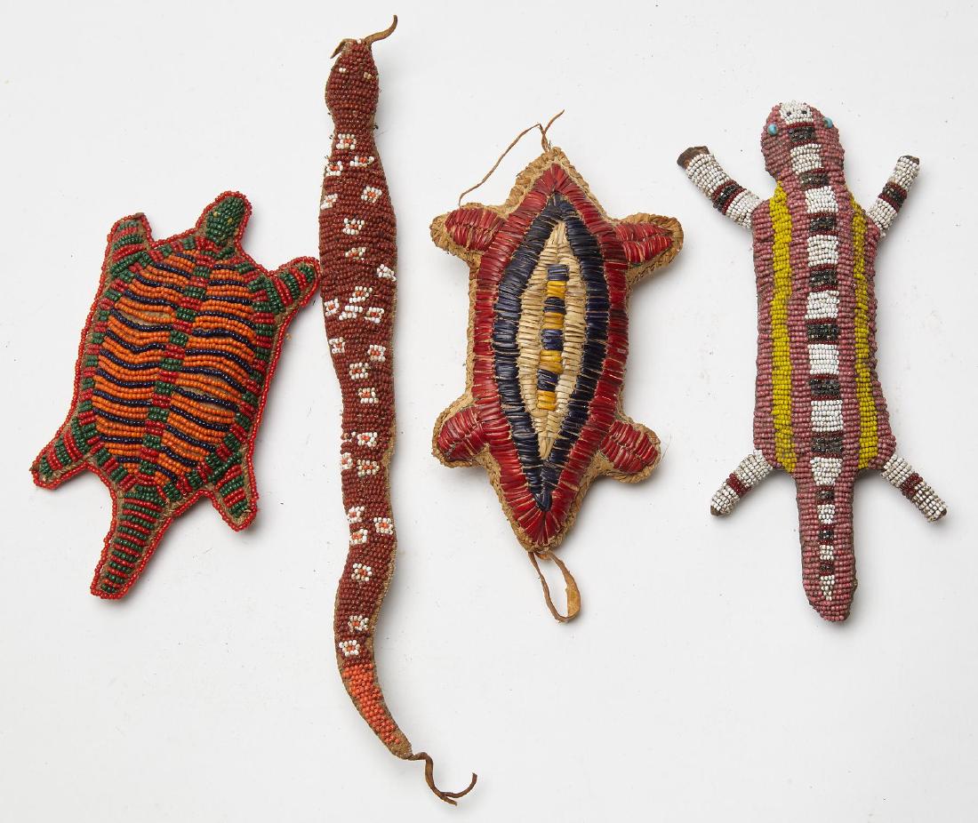 Four Native American Amulet Turtles and Snake