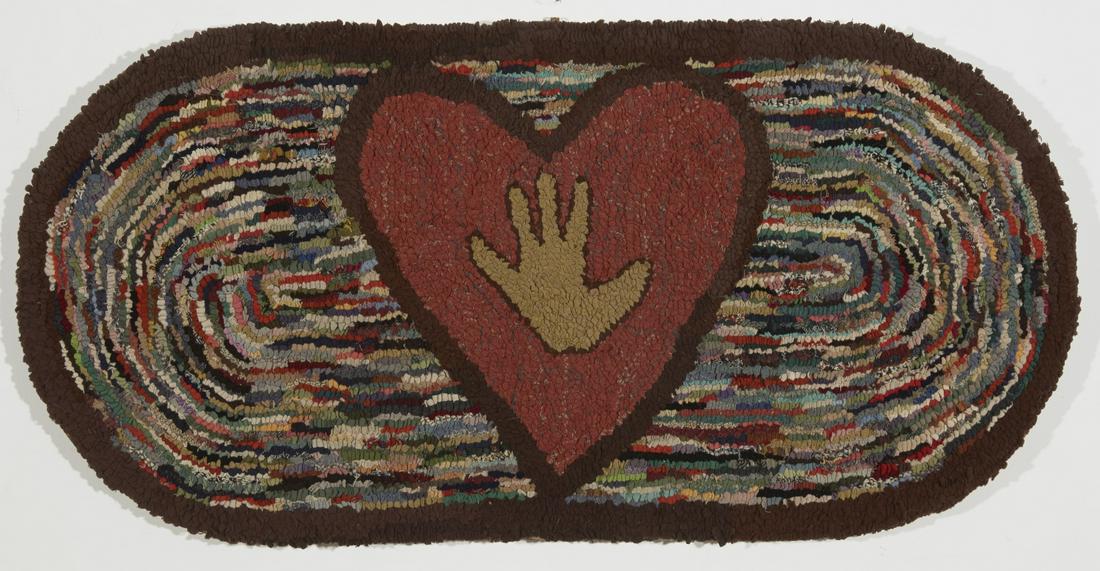 Hooked Rug with Hand in Heart - Jan 11, 2020 | New Haven Auctions ...