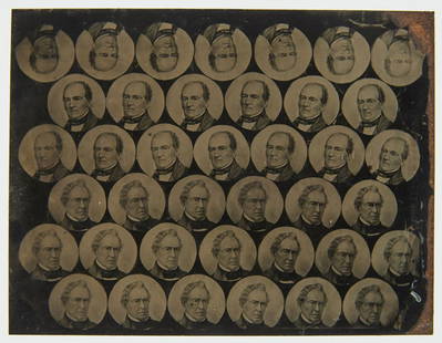 Rare, Uncut Sheet Of 1860 Campaign Ferrotypes,