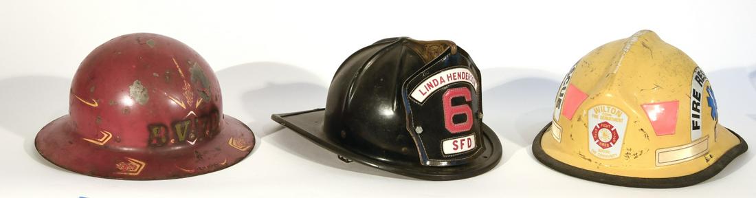 Four Vintage Fire Rescue Hats