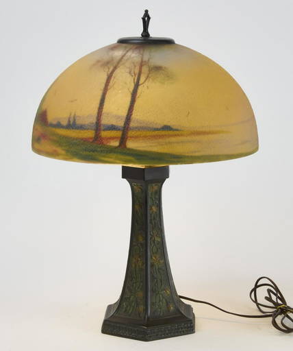 Vintage Reverse Painted Lamp