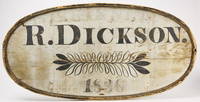 Early Dickson Trade Sign - Oct 16, 2021 | New England Auctions - Fred ...