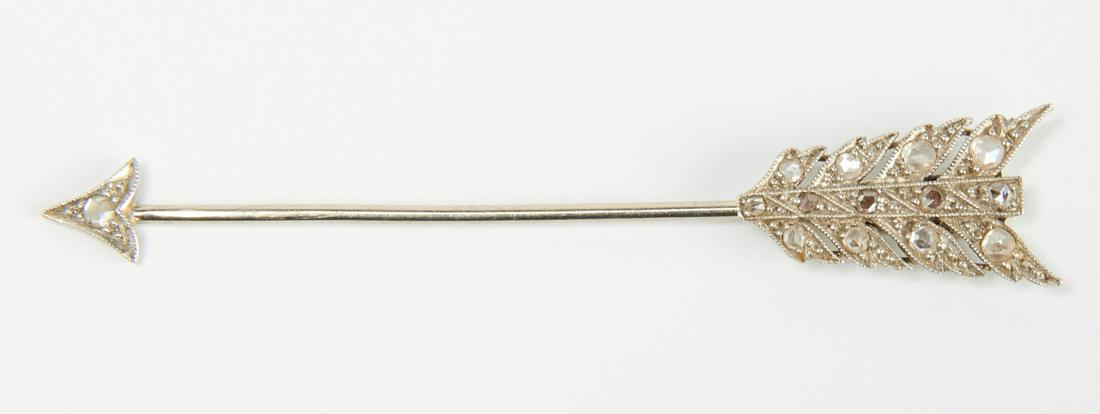 White Gold Arrow Pin