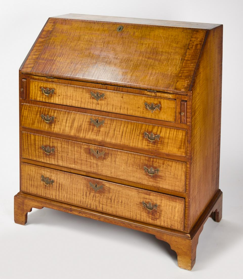 Tiger Maple Slant Top Desk