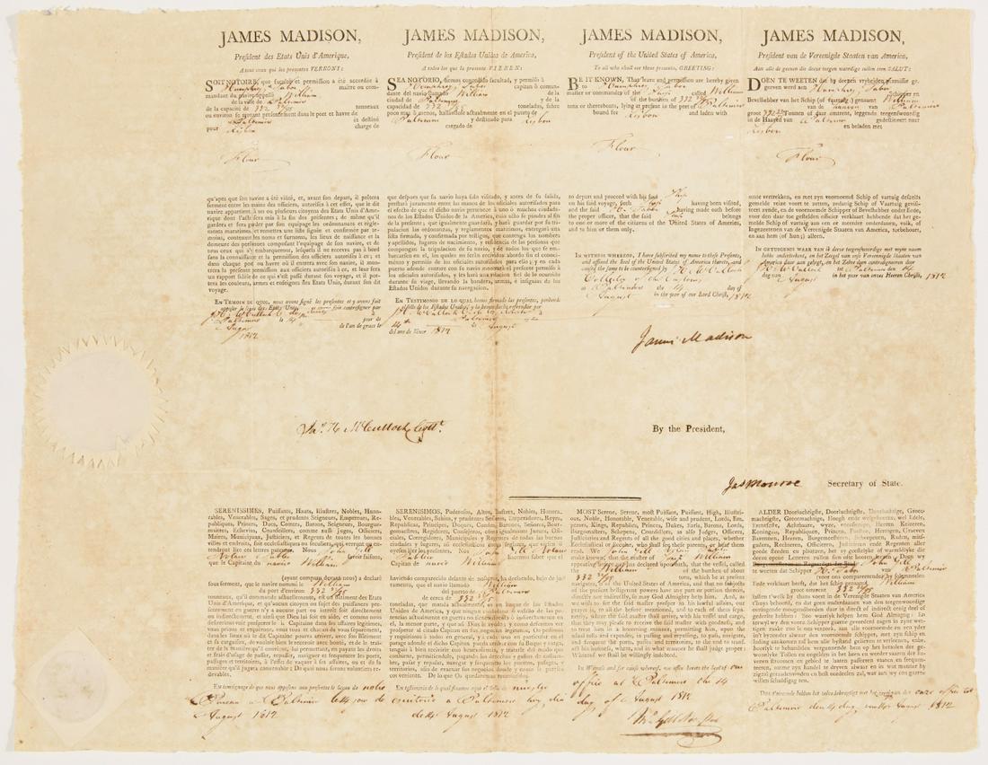 James Madison Signed Document