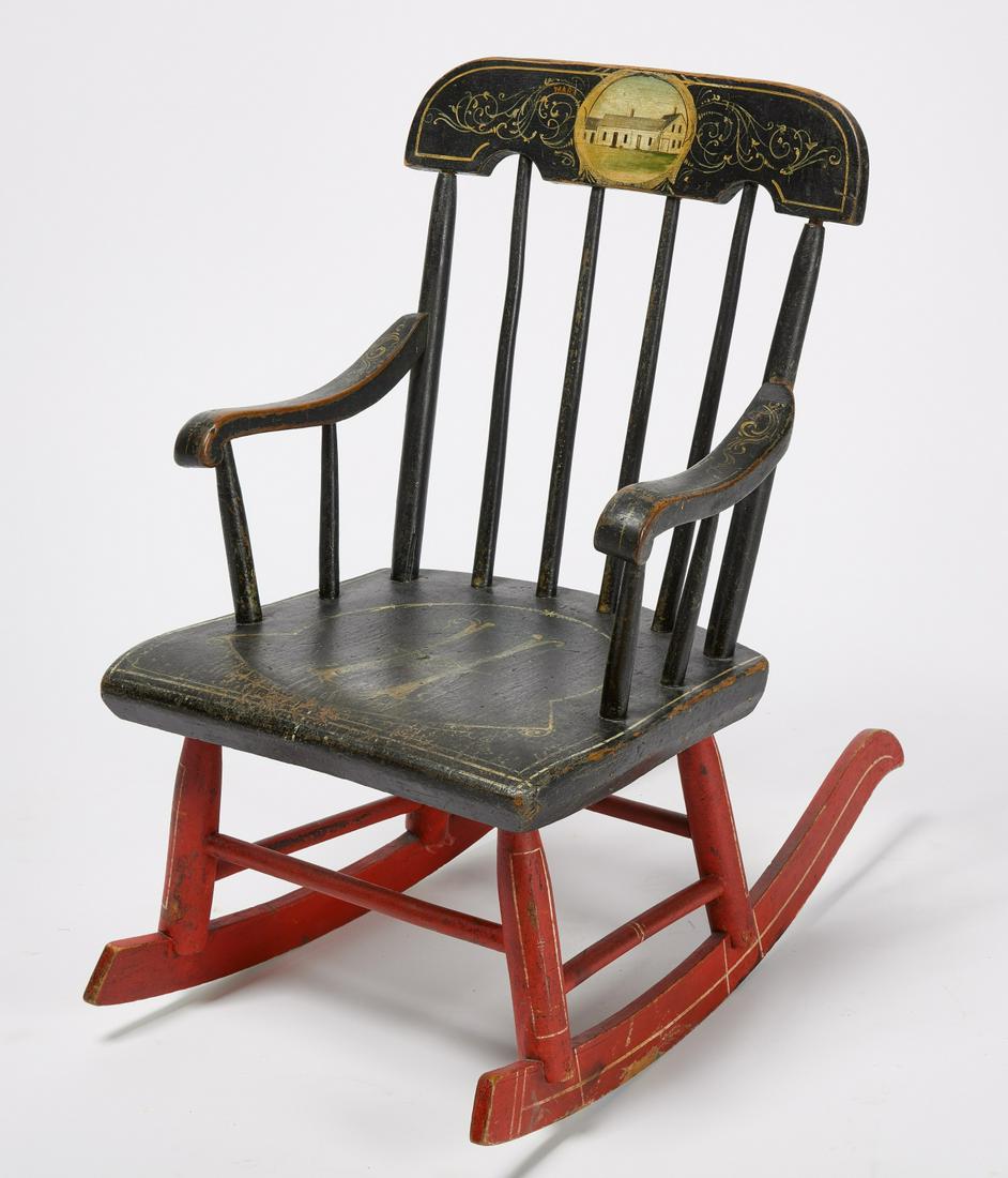 Child's Paint-Decorated Rocking Chair (#0140) on Jan 14, 2023 | New ...