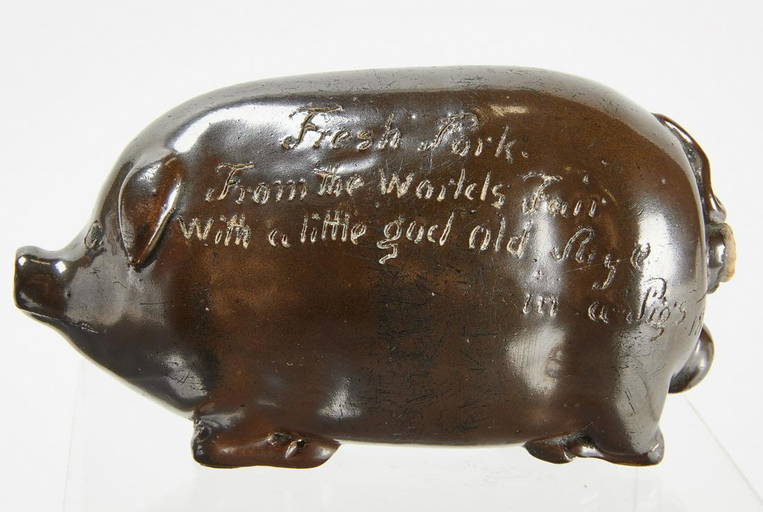 Fine Anna Pottery Pig Flask (#0156) on Jan 14, 2023 | New England ...