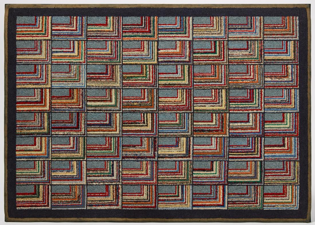 Geometric Hooked Rug