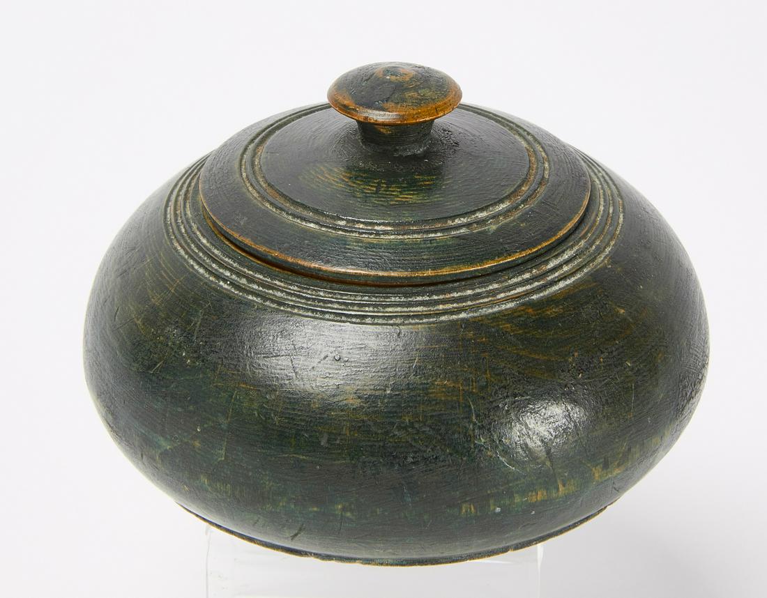 Turned And Painted Treen Box Auction