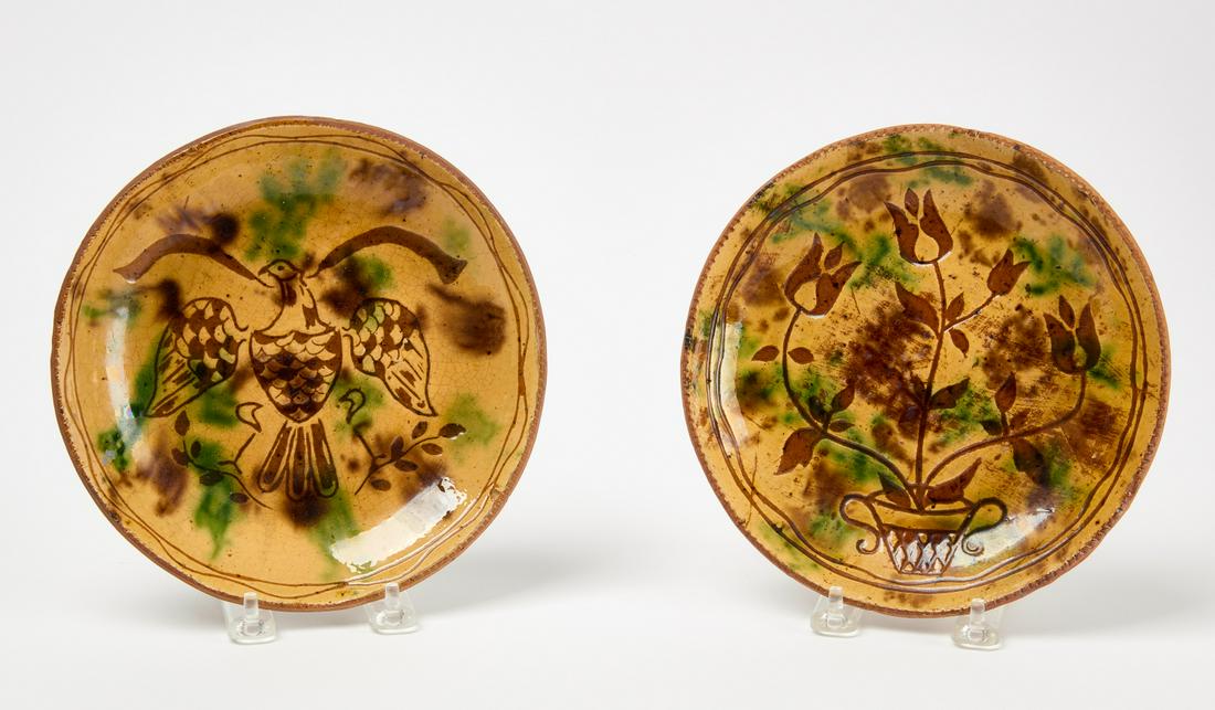 Two Redware Sgraffito Plates Auction