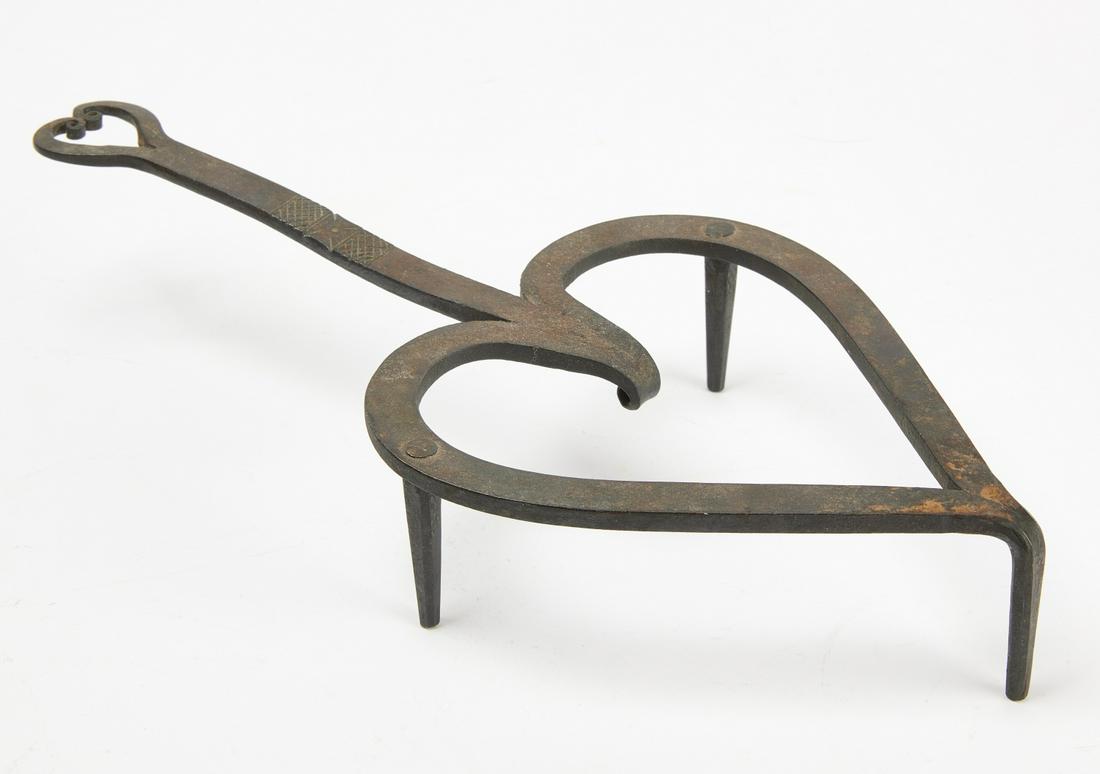 Wrought Iron Heart Trivet Auction