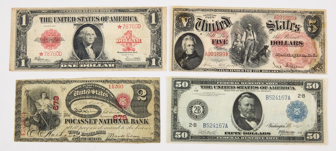 Four U.s. Bank Notes Auction