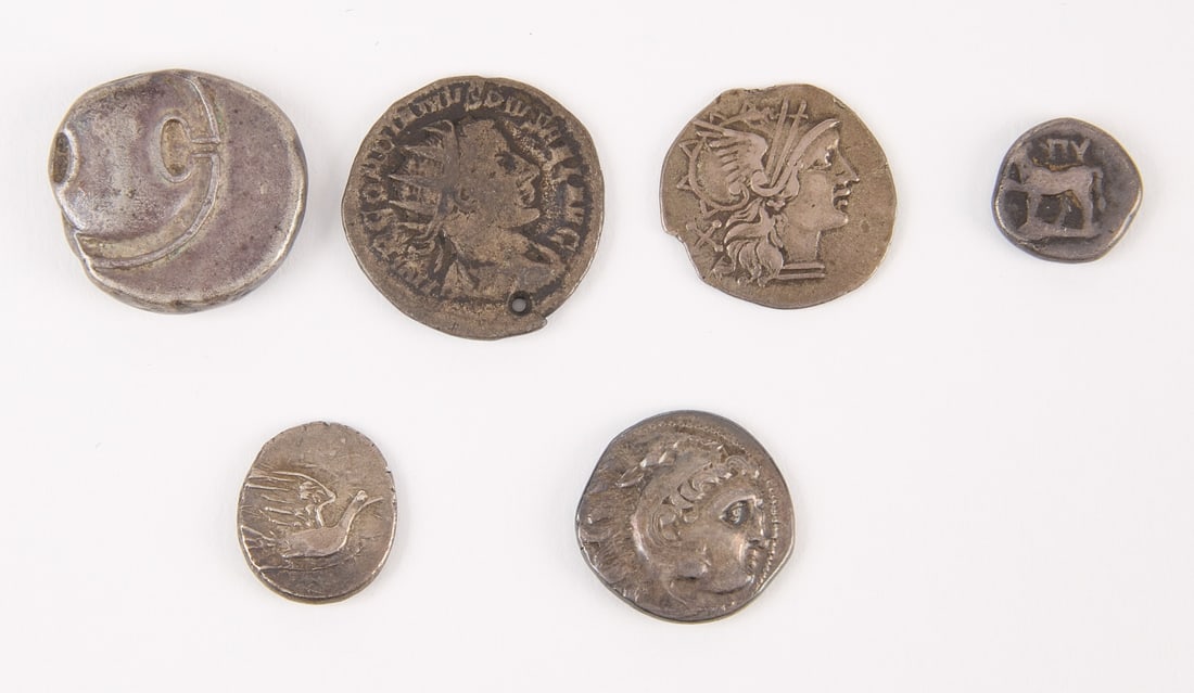 Six Silver Ancient Coins Auction